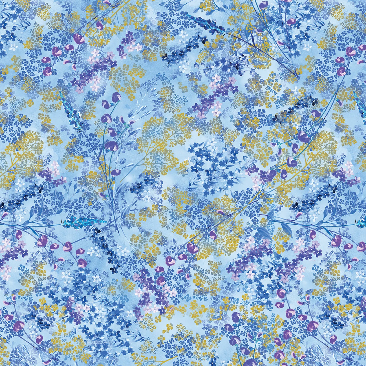 Metallic Sprigs Light Blue with Metallic – Chandlers Cottage