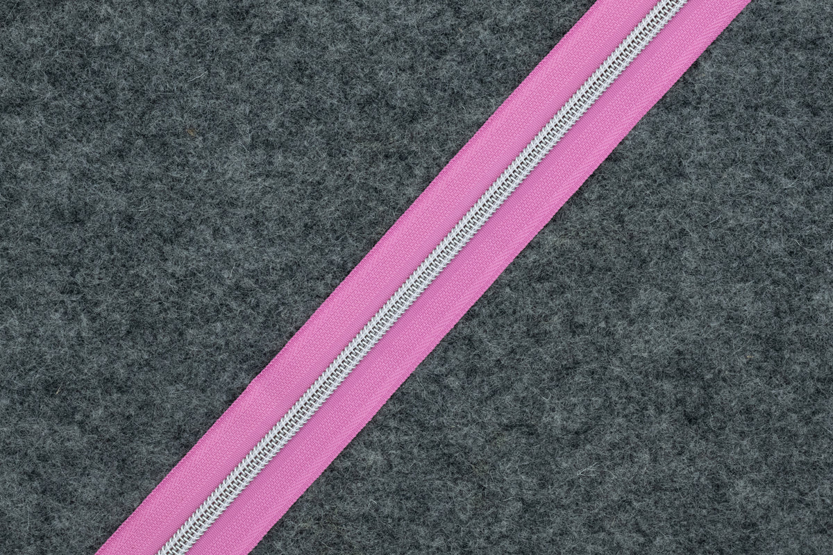 Zipper - Hot Pink with Silver Teeth 1m – Chandlers Cottage