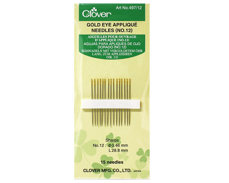 Clover - Gold Eye Applique Needles Size 12 – Chandlers Cottage